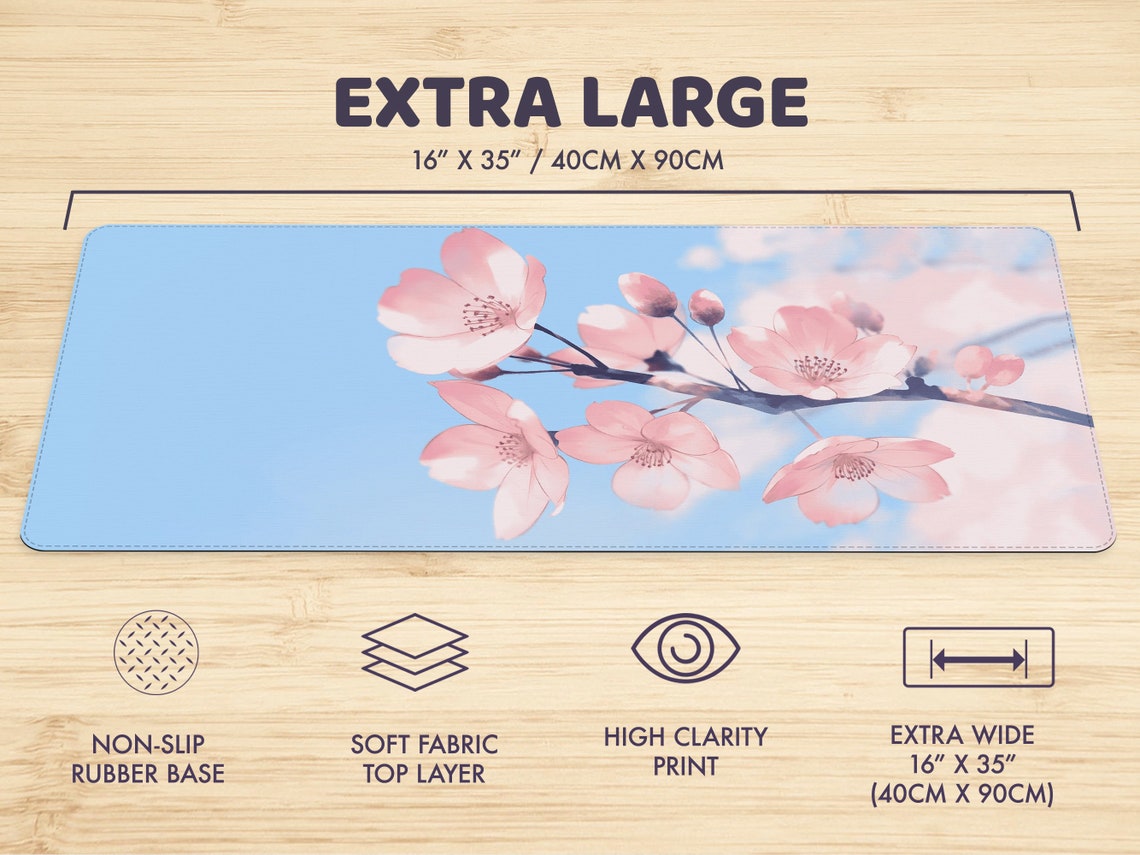 Sakura desk mat Kawaii Japanese Anime Aesthetics mouse pad | Etsy