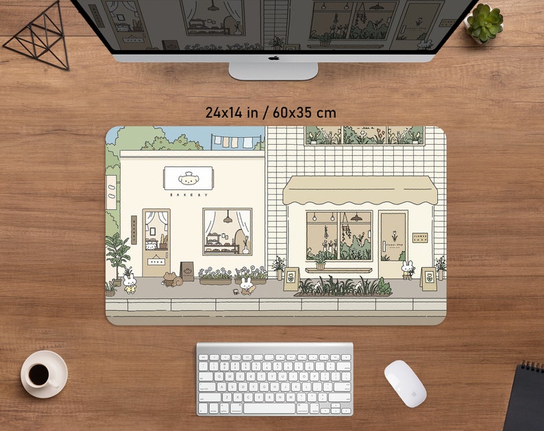 Cute Deskmat Mousepad Kawaii Anime Desk Mat, Kawai Japanese Street ...