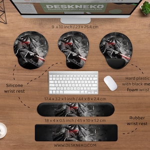 Japanese Desk Mat, Samurai Mouse Pad, Large Gaming Mousepad Xxl, Black ...