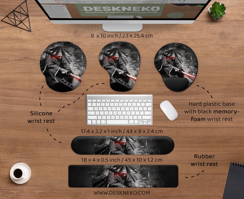 Japanese Desk Mat, Samurai Mouse Pad, Large Gaming Mousepad Xxl, Black ...
