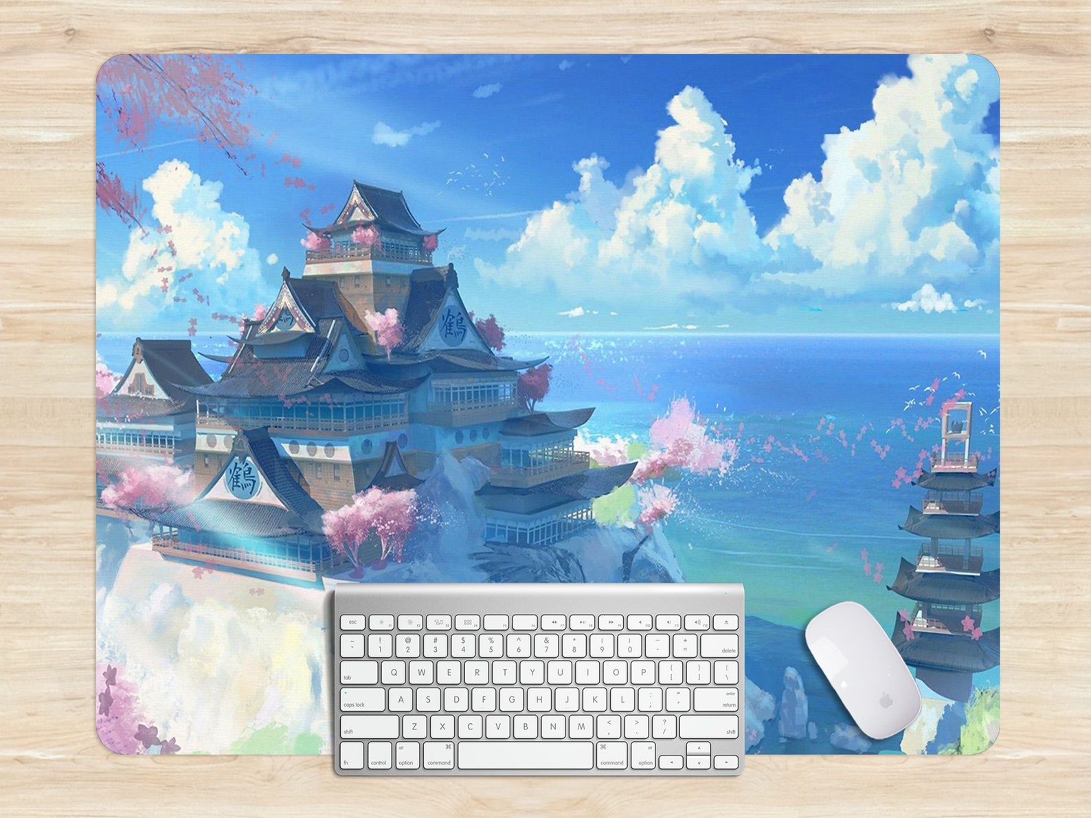 Anime Desk Mat, Japanese Landscape Desk Mat Xl, Extra Large Gaming ...