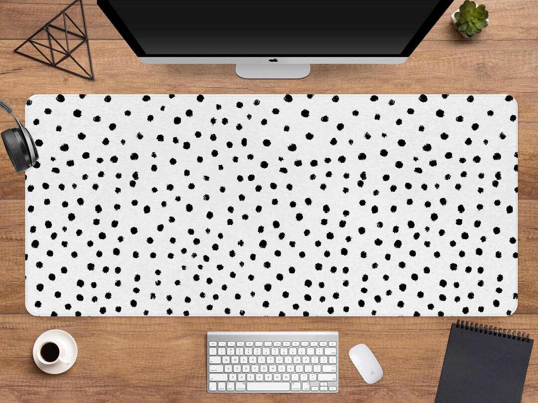 Polka Dot Desk Mat Minimal, Dalmatian Mousepad Cute, Large Aesthetic ...