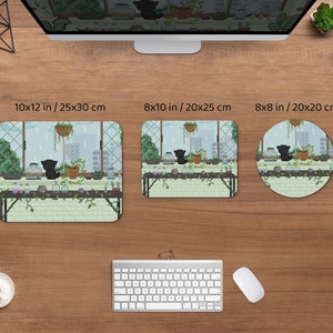 Cute Desk Mat Light Green, Kawaii Mousepad Plants, Pixel Art Witchy ...