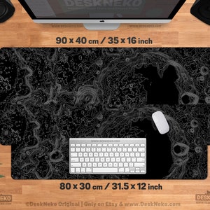 Moon Topo Desk Mat: Map Relief Mouse Pad, Topography Contour Mousepad ...