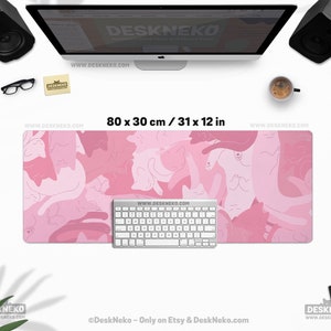 Pink Cats Desk Mat, Cute Mouse Pad Wrist Rest, Xxl Large Mousepad Led ...