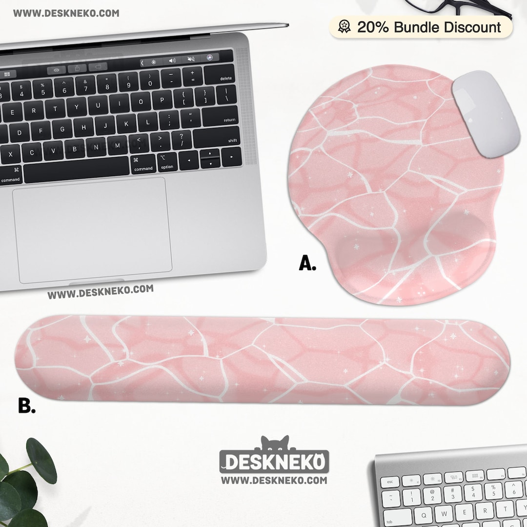 Keyboard Wrist Rest: Ergonomic Mouse Pad, Cute Peach Pink Mousepad Xl ...
