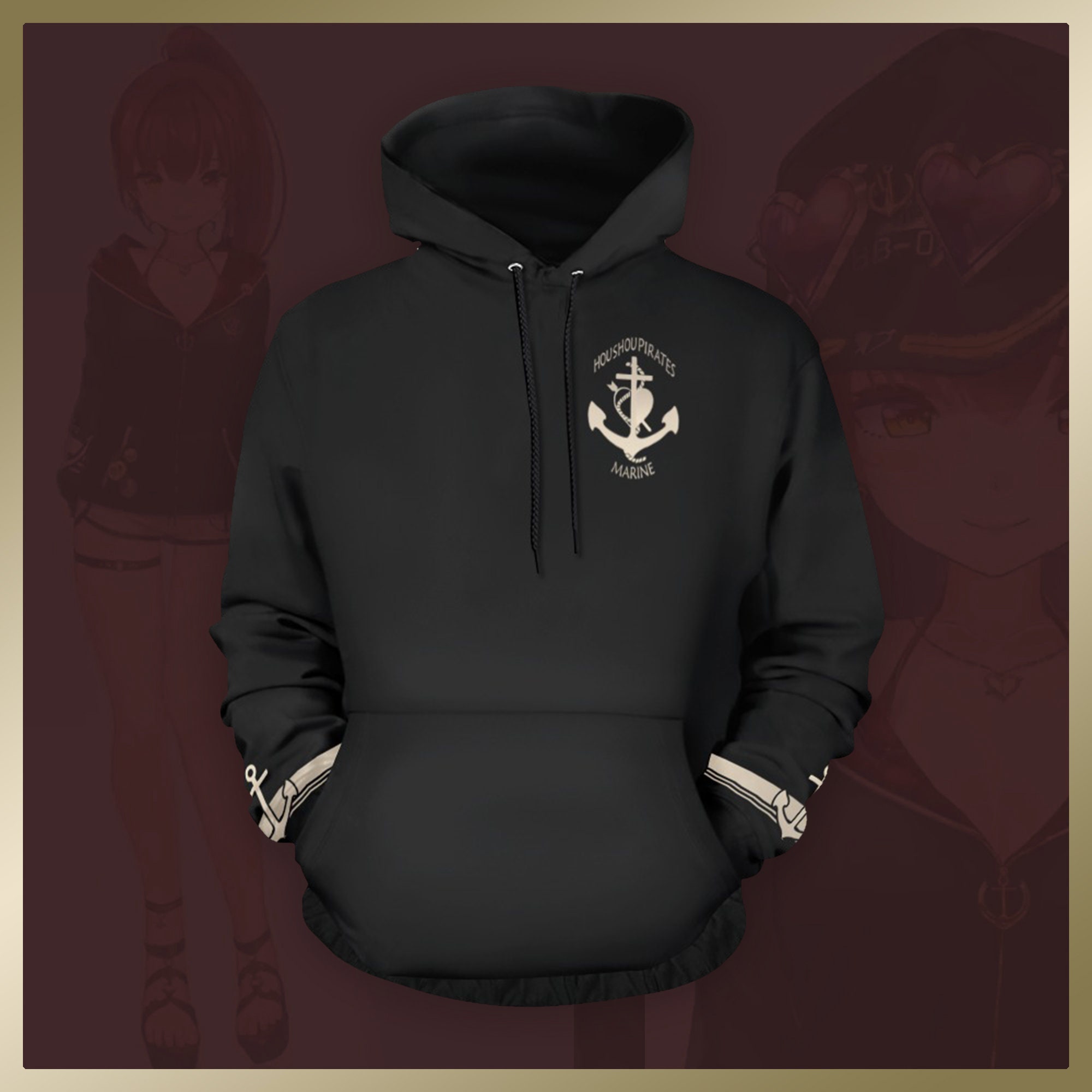 Houshou Marine Hoodie Hololive Vtuber Costume Jacket Captain - Etsy