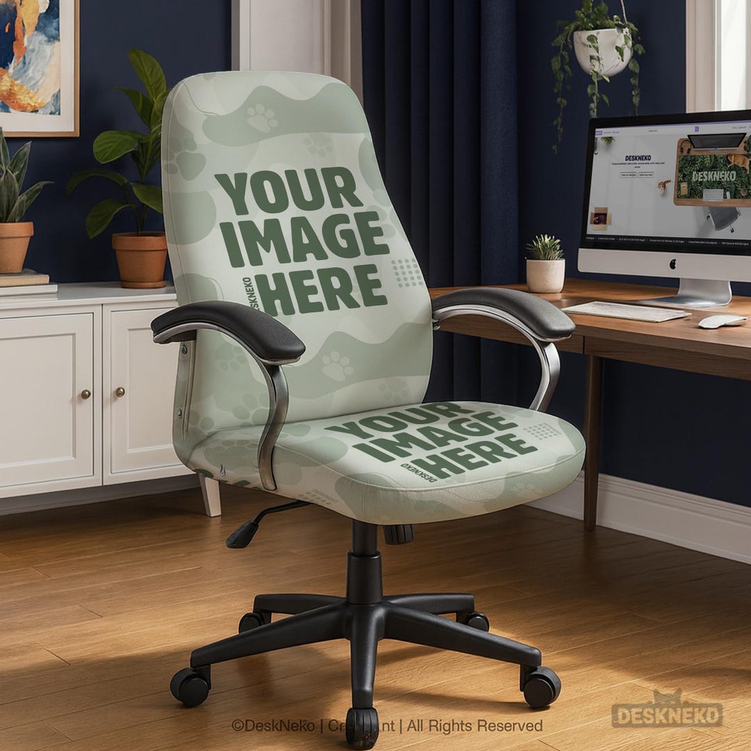 Custom Desk Chair Cover, Office Seat Slipcover With or Without Arm ...