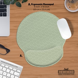 Matcha Green Mouse Pad: Keyboard Wrist Rest, Ergonomic Mousepad Support ...