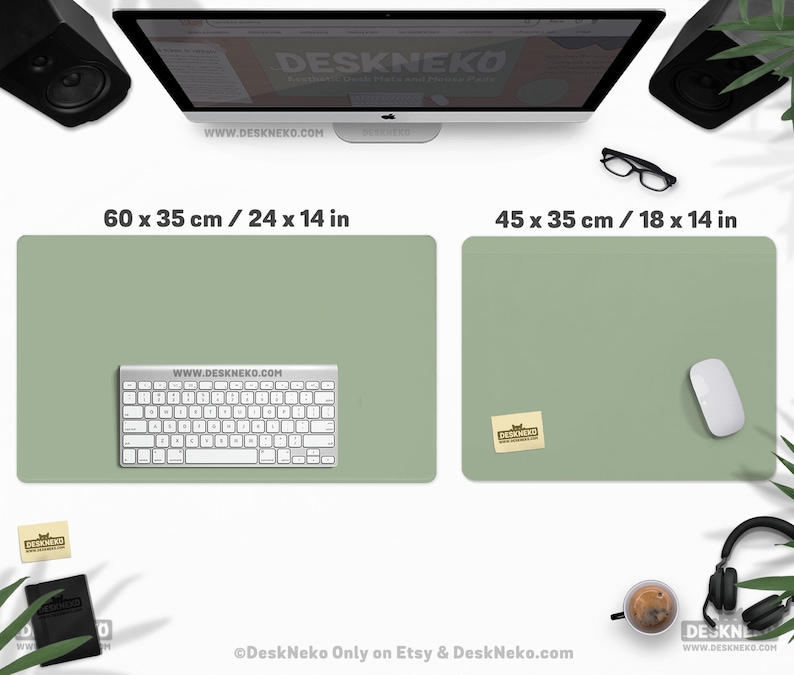 Sage Green Desk Mat: Large Mouse Pad, Plain Mouse Pad, Extended Deskmat ...