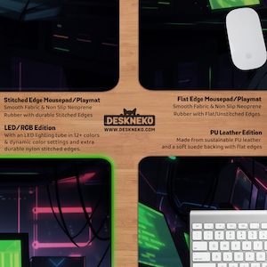 Gaming Desk Mat: Furry Mouse Pad Led, Anime Wolf Deskmat Led, Neon ...