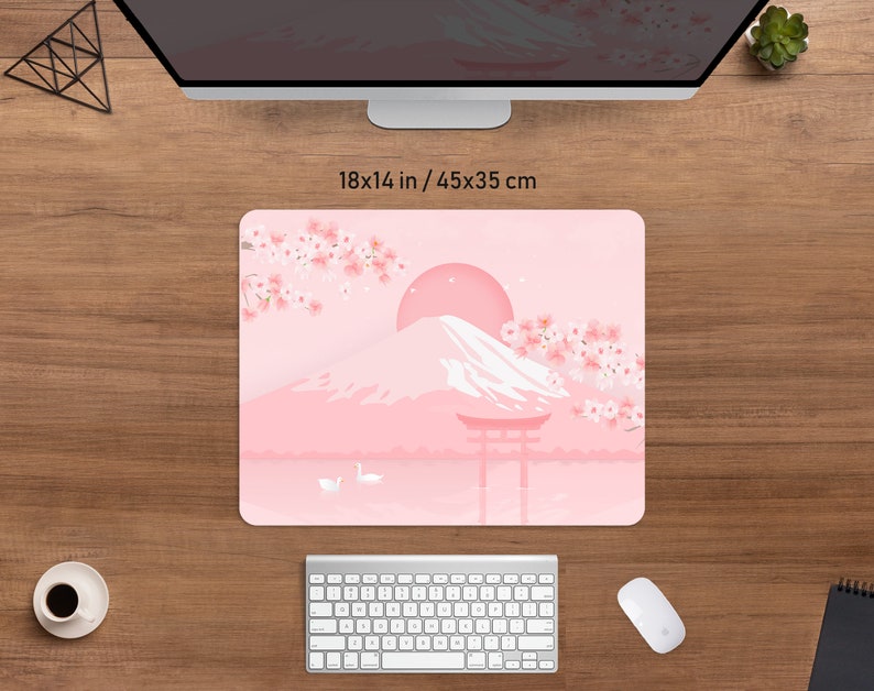 Fuji Sakura Desk Mat Pink Cherry Blossom Mousepad Japanese - Etsy