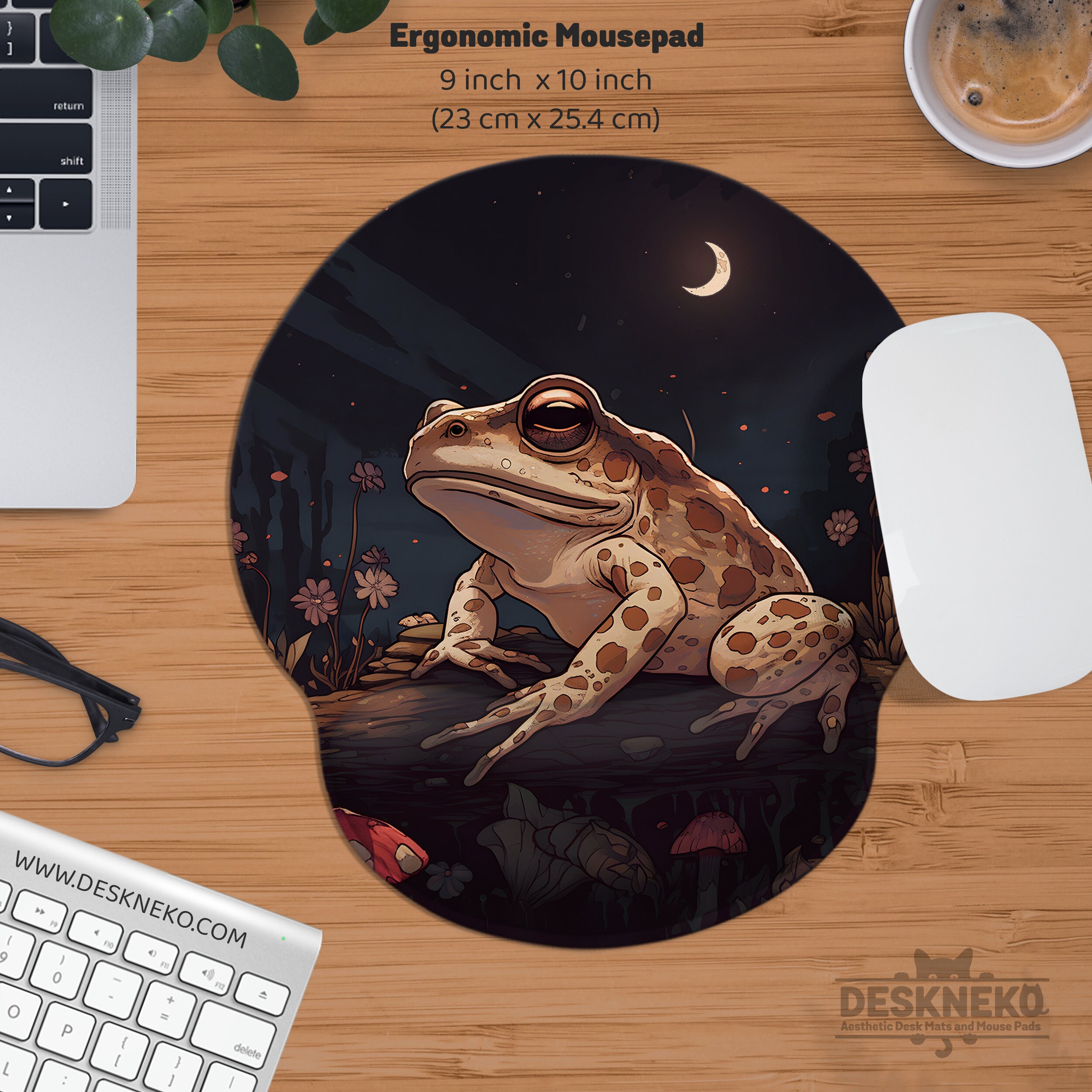 Mushroom Frog Desk Mat, Cottagecore Deskmat, Forest Mousepad Witchy ...