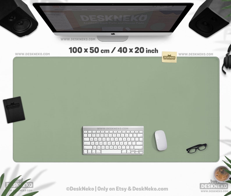 Sage Green Desk Mat: Large Mouse Pad, Plain Mouse Pad, Extended Deskmat ...