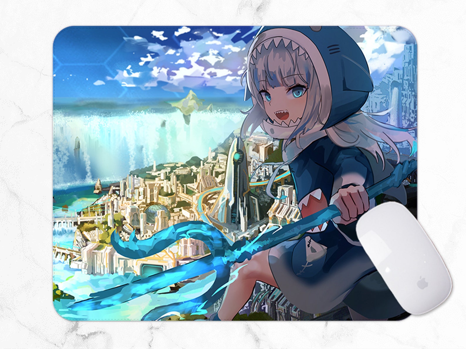 Gawr Gura Mousepad | Hololive Holomyth English Vtuber Gawrgura Shark ...