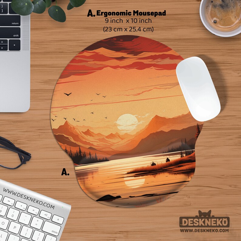Mountain Desk Mat Sunset Mouse Pad, Orange Mouse Pad Xl, Extended ...