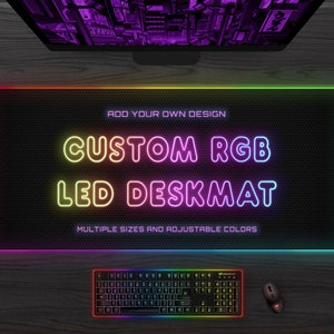 Custom LED Desk Mat, XL RGB Gaming Mousepad With Adjustable Lights ...