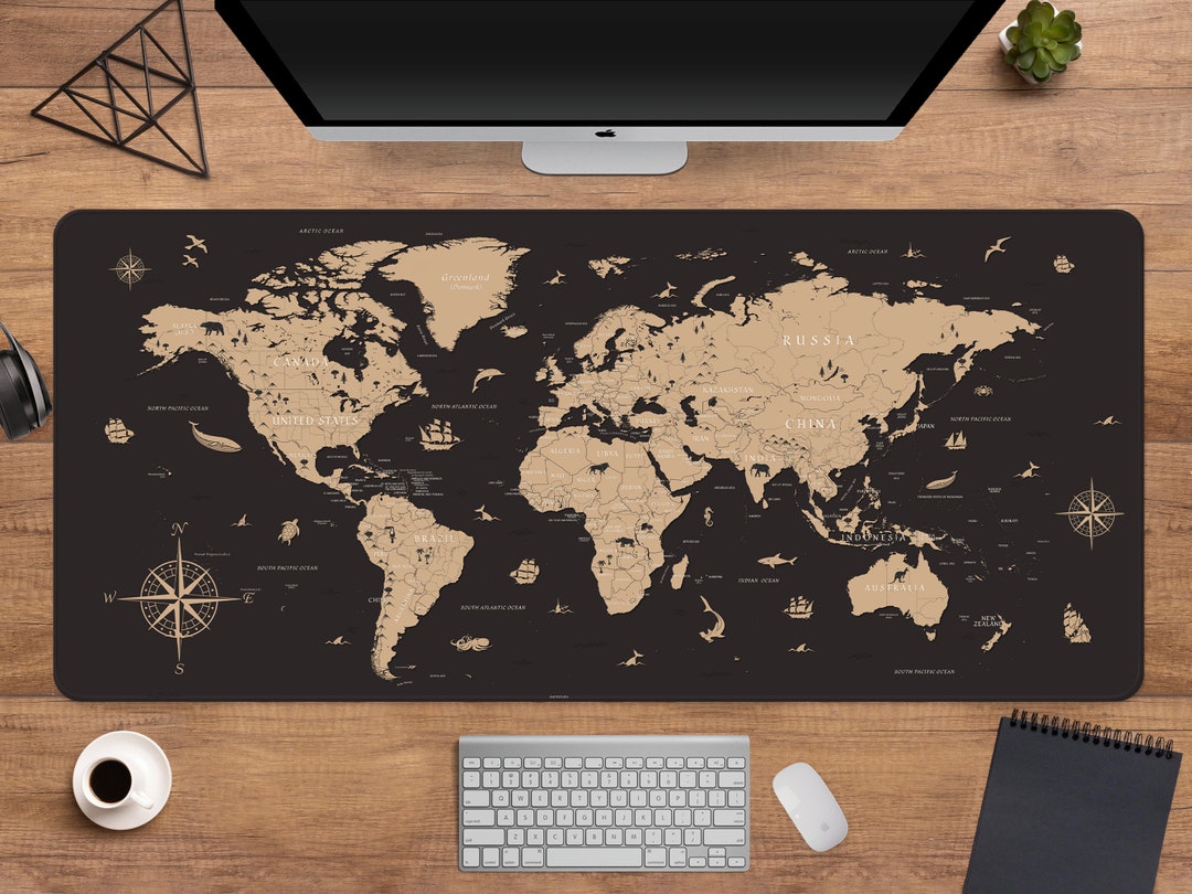 World Map Desk Mat XXL, Historical World Map Mousepad, Extra Large ...