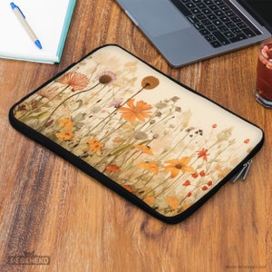 Flowers Laptop Sleeve, Computer Bag for Women, Cute Wildflower Floral ...