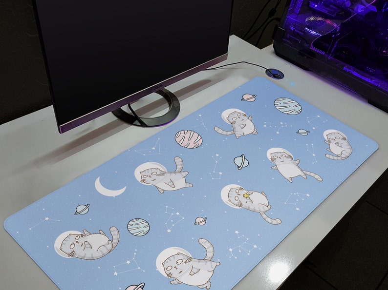 Cute Space Cats Desk Mat Xl, Kawaii Mousepad Xxl, Large Gaming Mouse ...