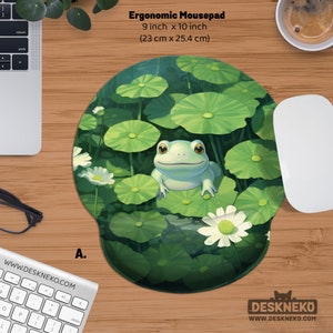 Anime Frog Desk Mat Cute, Large Mouse Pad Green, Kawaii Froggy Mousepad ...