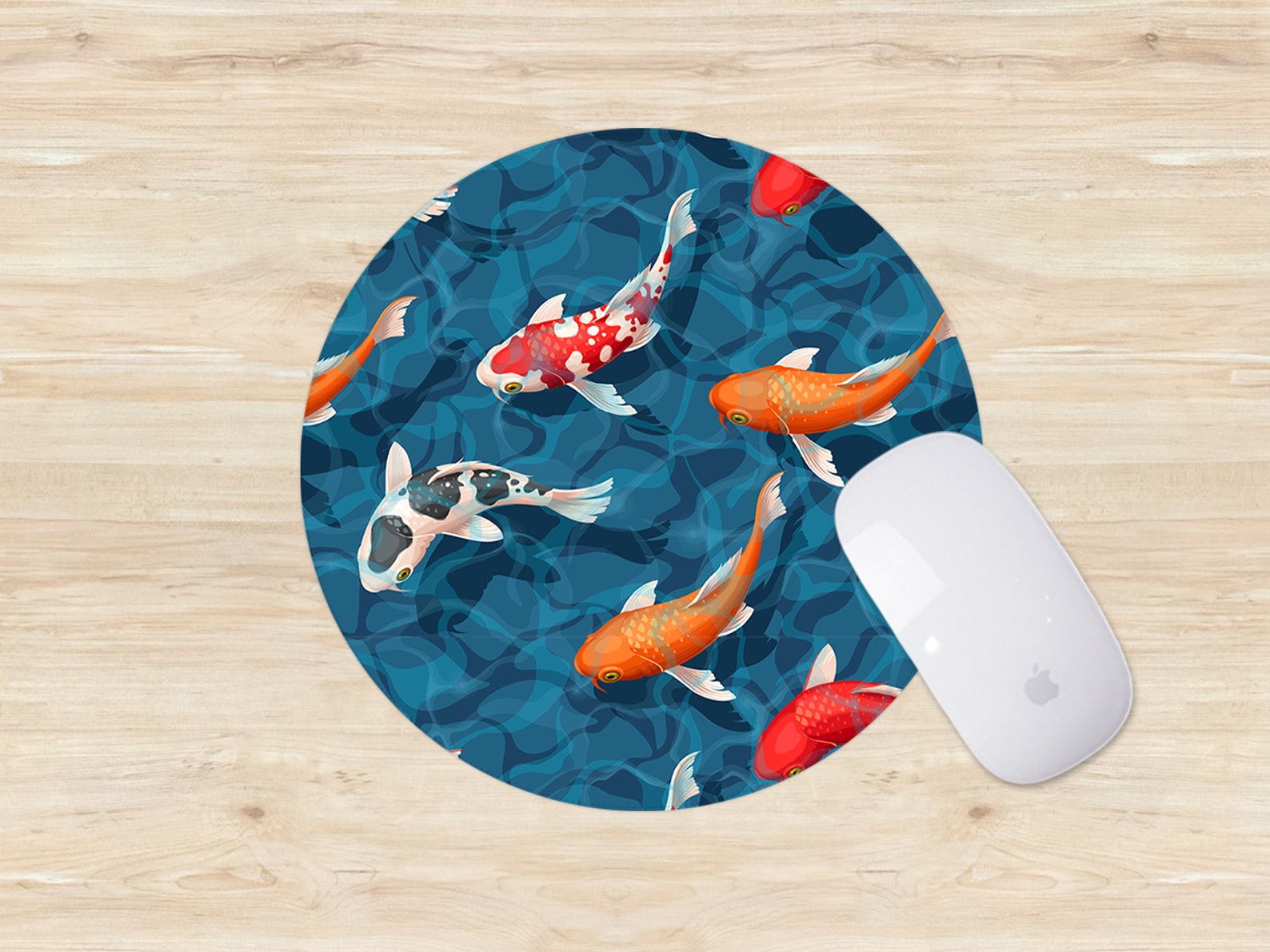Koi Fish Mousepad Japanese Desk Mat XL Boho Nature Mouse Pad - Etsy