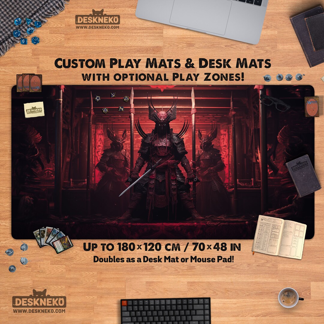 Samurai Playmat/desk Mat, Mtg Battle Zone, Tcg Card/board Game Japanese ...