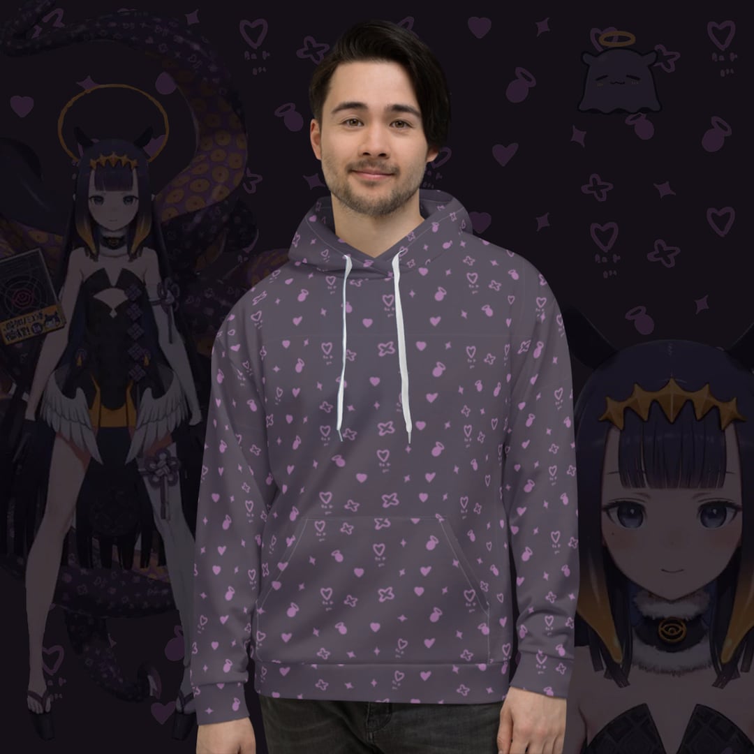 Ninomae Ina'nis Hololive Pattern Hoodie Full Cover Print - Etsy Hong Kong