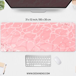 Cute Desk Mat Pink, Mousepad Aesthetic, XXL Gaming Deskmat Rgb Led ...