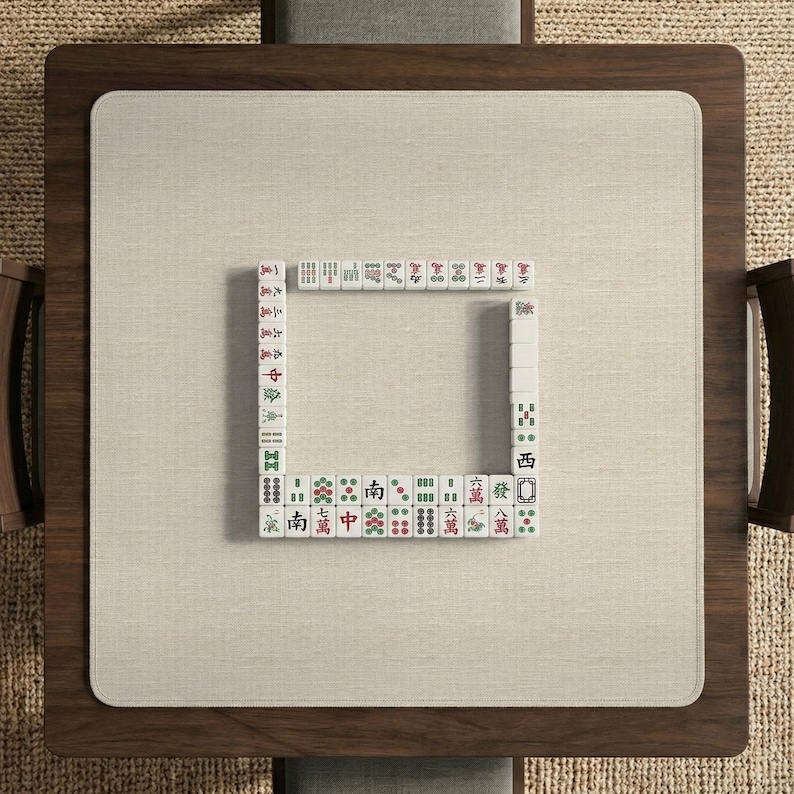 Mahjong Mat Faux Linen Design (neoprene), American/chinese Mahjongg ...