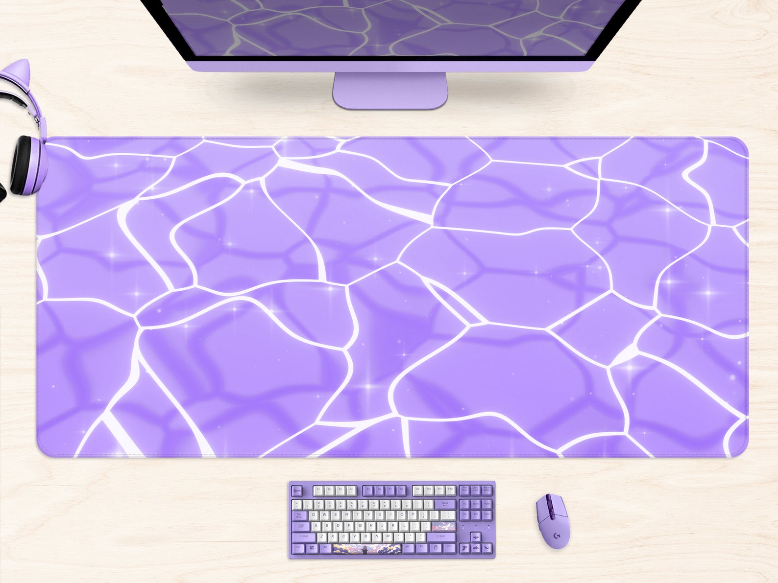Pink Water Desk Mat Extra Large Gaming Mouse Pad Kawaii - Etsy