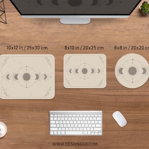 Beige Desk Mat Moon Phases, Light Brown Mousepad Boho, Plain Sage Green ...