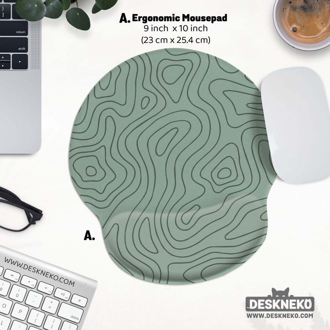 Green Mouse Pad With Wrist Rest, Sage Green Ergonomic Mousepad, Xl ...