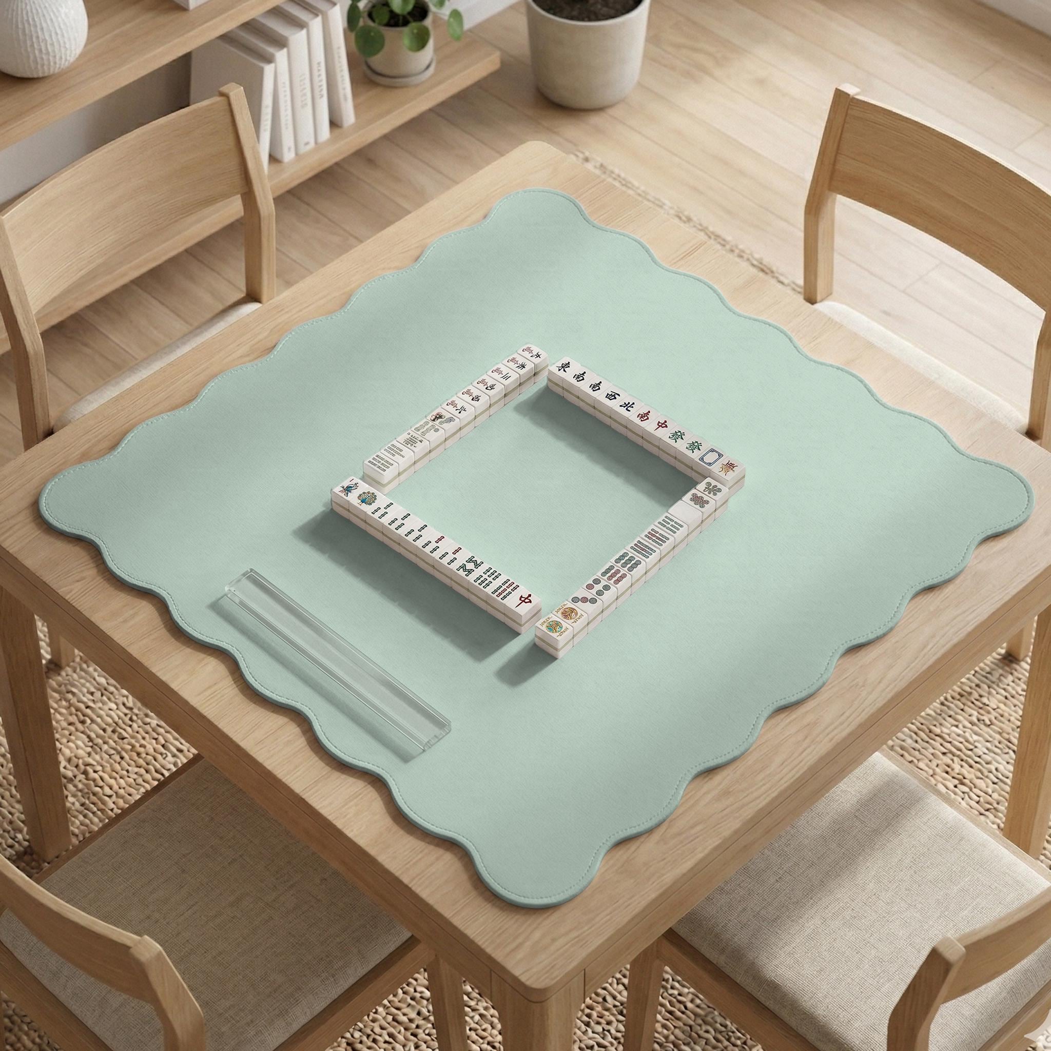 Mahjong Mat, Mint Green Tabletop Game Pad, Minimalist Mahjong Table ...