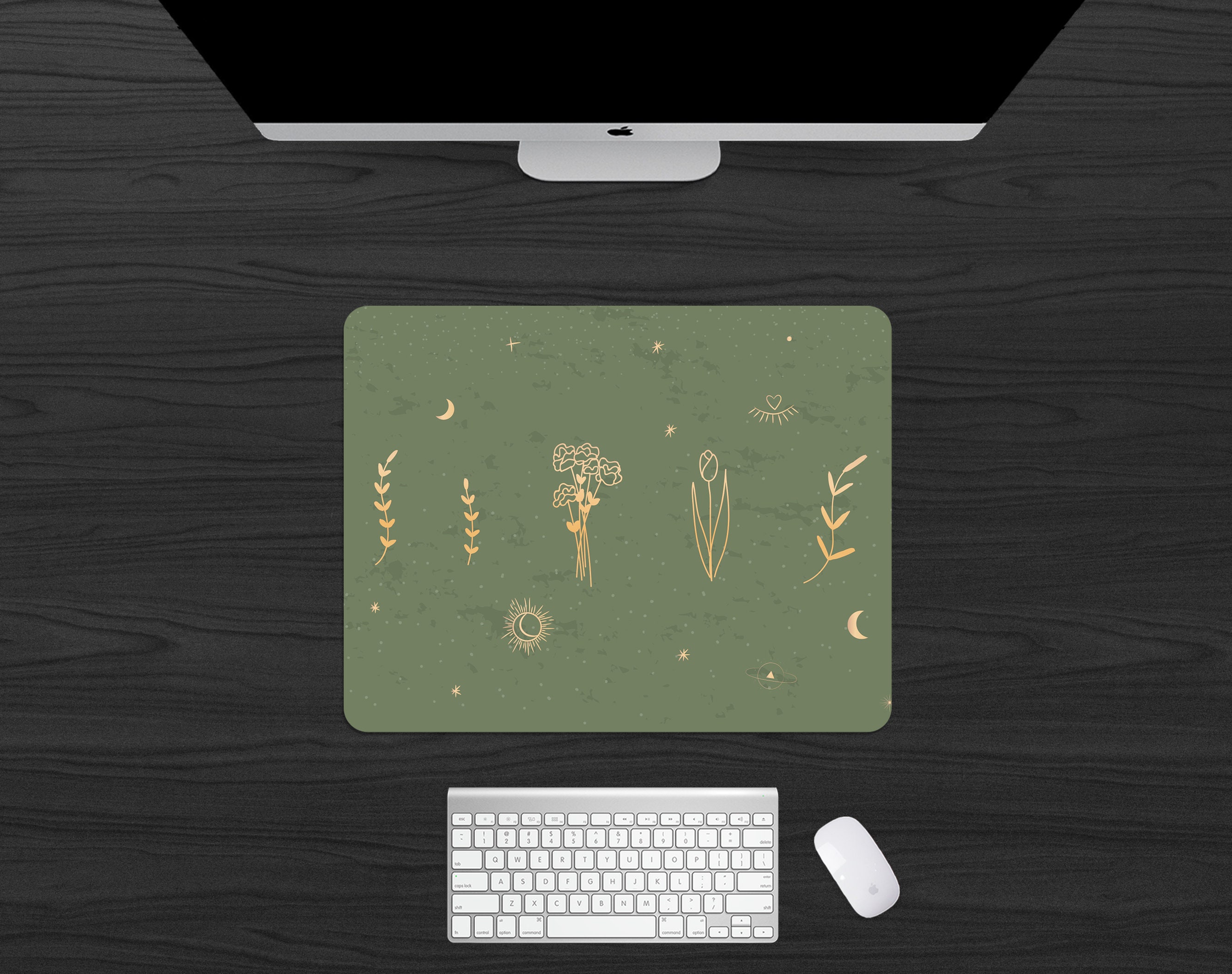 Sage Green Desk Mat Xxl Esoteric Mystical Mousepad Herbology - Etsy Sweden