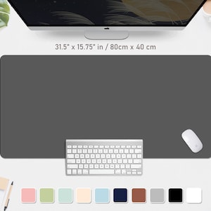 Leather Desk Mat Mint Mousepad, Decor Accessories Minimal Neutral ...