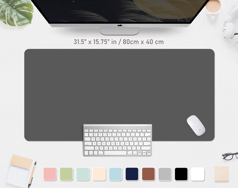 Leather Desk Mat Mint Mousepad Decor Accessories Minimal - Etsy