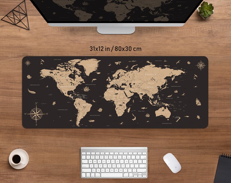 World Map Desk Mat XXL Historical World Map Mousepad Extra - Etsy UK
