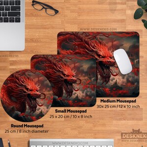 Red Dragon Desk Mat, Japanese Mouse Pad, Large Gaming Mousepad Led, Rgb ...