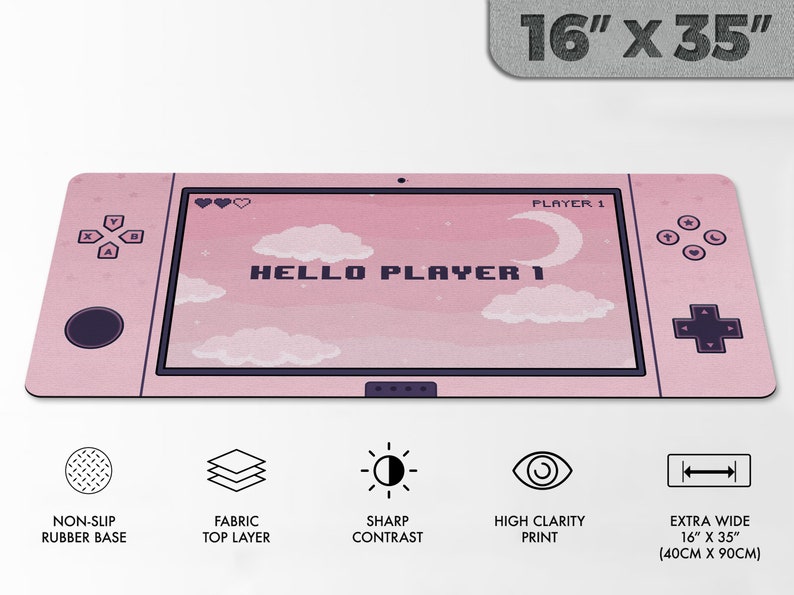 Customizable Pink Mousepad Cute Kawaii Pastel Gaming Desk - Etsy