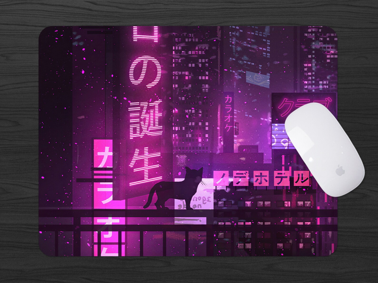 Tokyo Gaming Mouse Pad Neon Japan Desk Mat Retro Vaporwave | Etsy