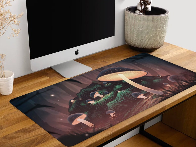 Forest Mousepad Nature Desk Mat Xxl Magic Mushroom Forager - Etsy
