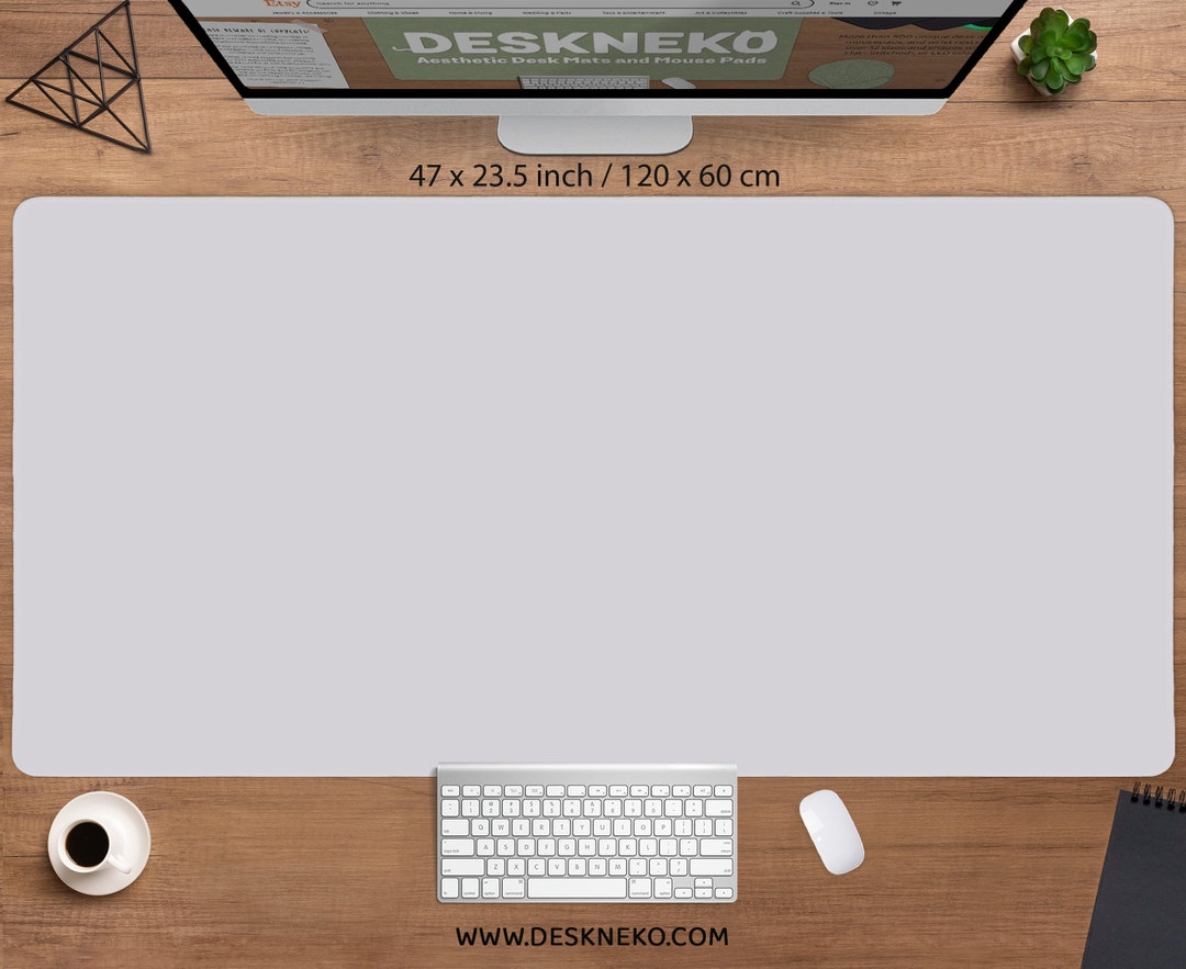 Grey Desk Mat off White, Plain Mouse Pad Light Gray, Padded Keyboard ...