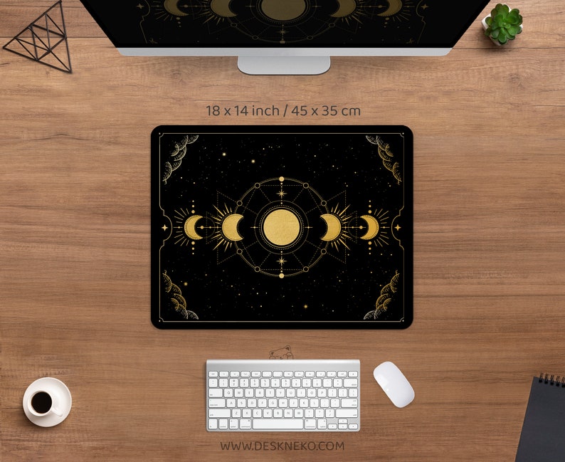 Celestial Desk Mat Moon Phases Mousepad Witchy Mouse Pad - Etsy