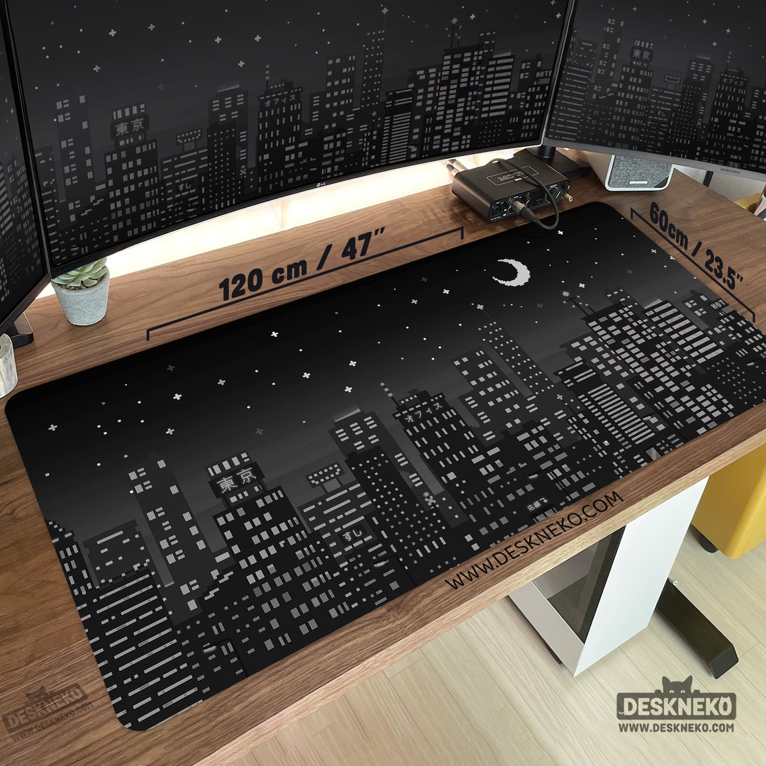 Black Desk Mat Xl, Gaming Mousepad Xxl, Large Mouse Pad Japan White ...