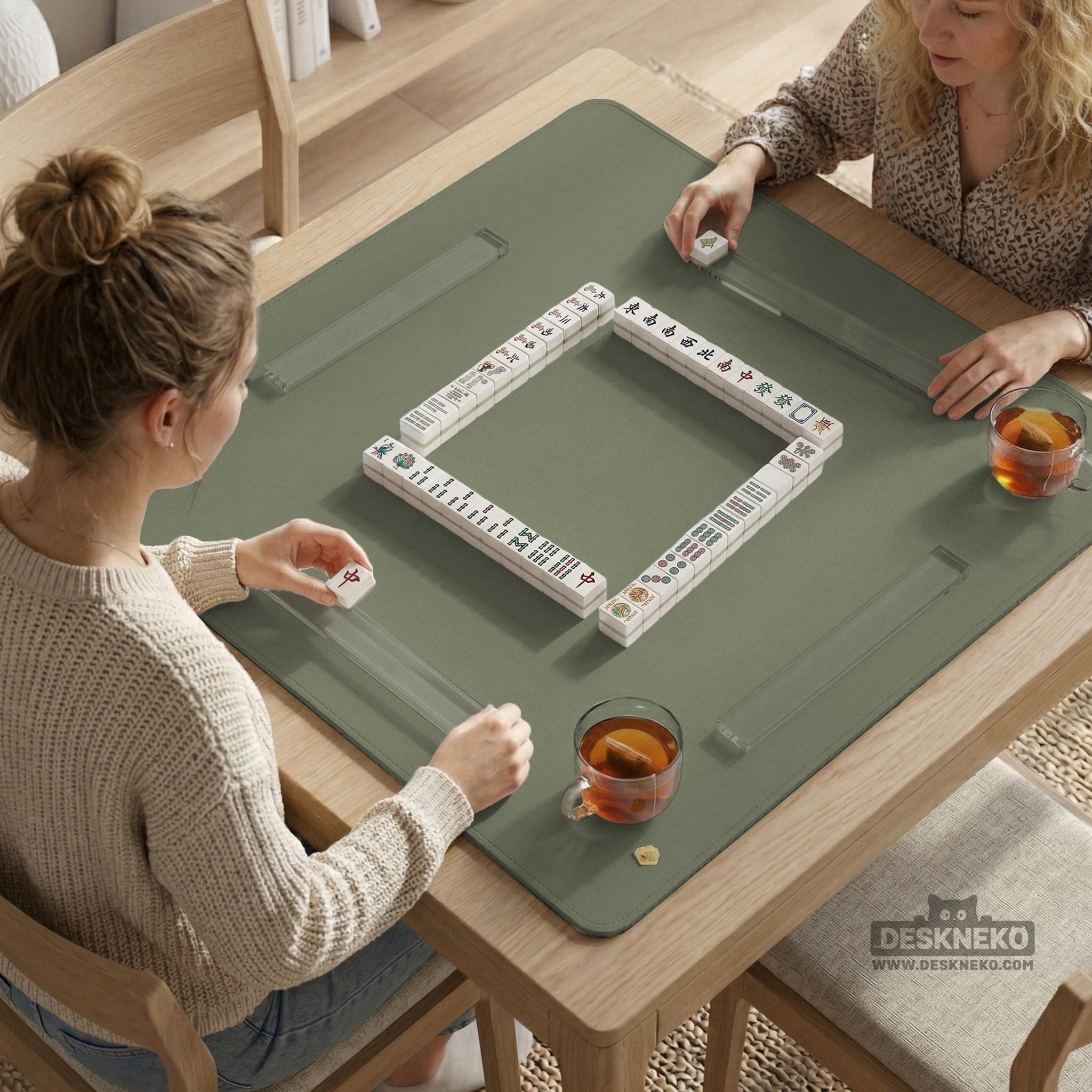 Mahjong Mat Neutral Sage Green Minimalist, Large Mahjong Playing Mat ...