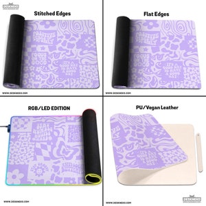 Purple Desk Mat Xl, Cute Mousepad Xxl, Large Mouse Pad Pastel, Kawaii ...