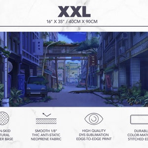 Tokyo Street Desk Mat, Anime Mousepad Xl, Japanese City Deskmat, Extra ...