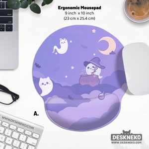 Kawaii Ghosts Desk Mat, Cute Witchy Mouse Pad, Xxl Large Mousepad Led ...