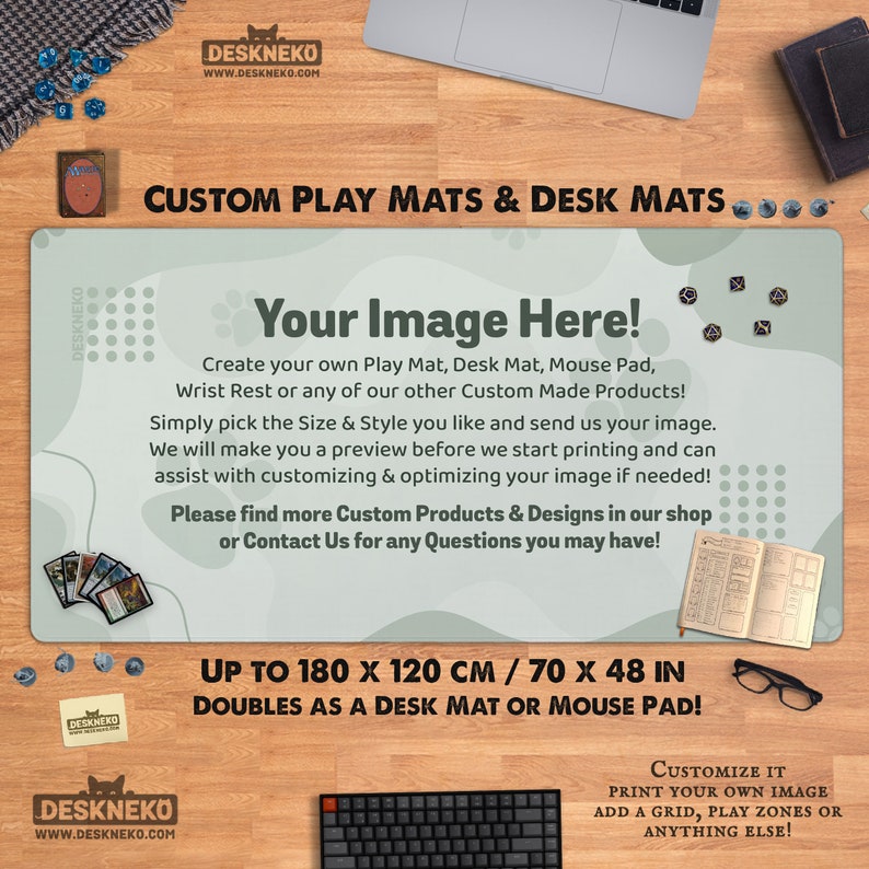 CUSTOM Playmat/desk Mat, Tcg Card Mtg Play Mat, Dnd Dd Board Dice Game ...